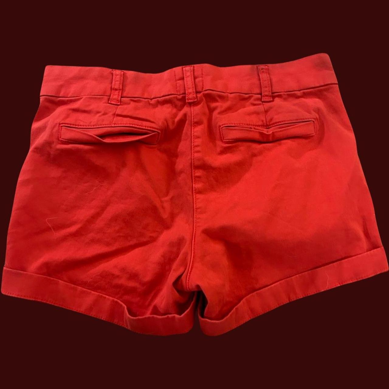 RED JEAN SHORTS • height: 11.5 inches • slip on... - Depop