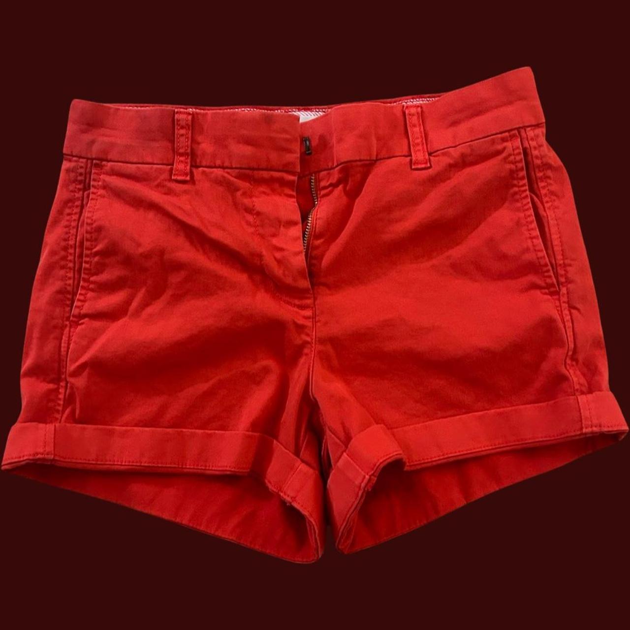 RED JEAN SHORTS • height: 11.5 inches • slip on... - Depop