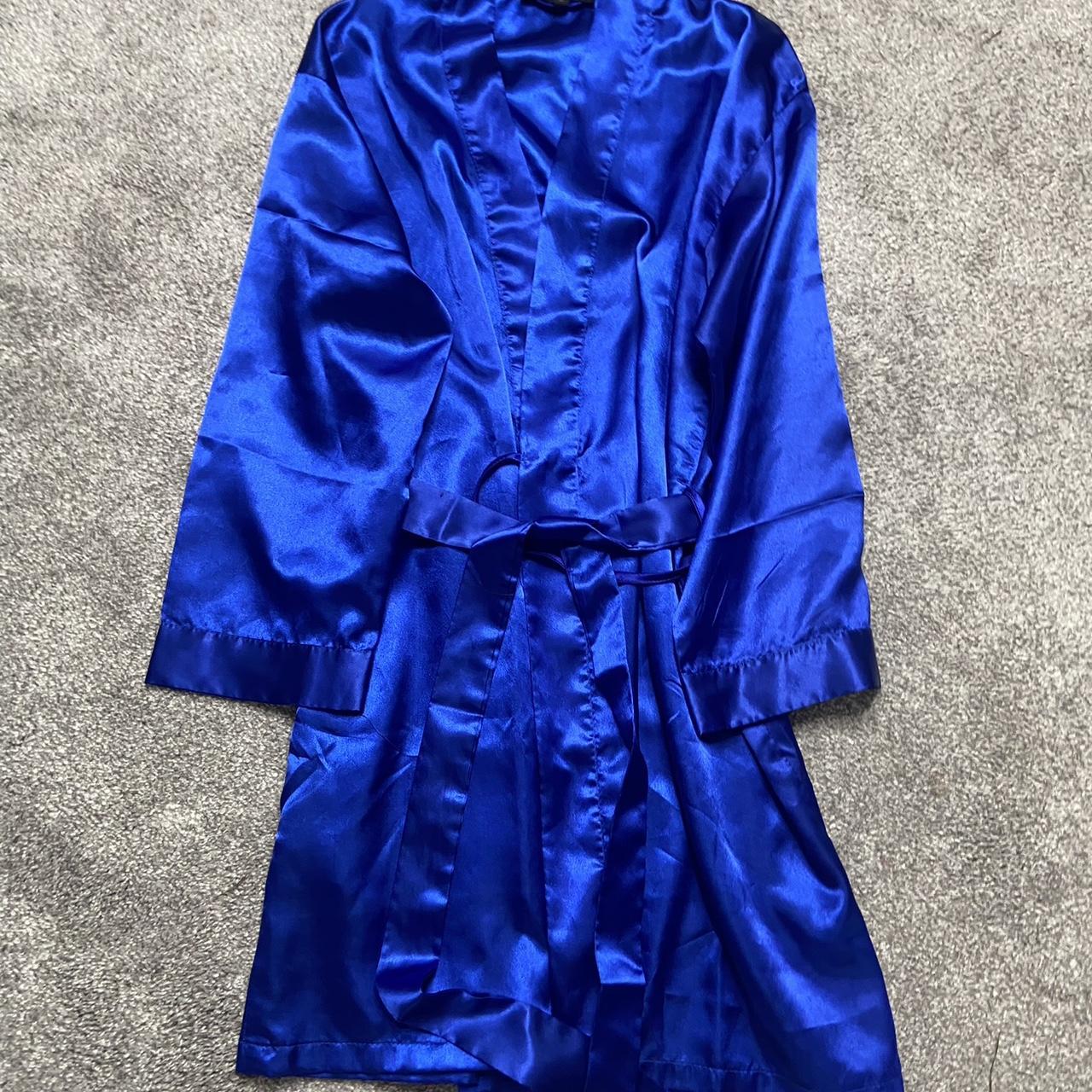royal blue silk robe - Depop