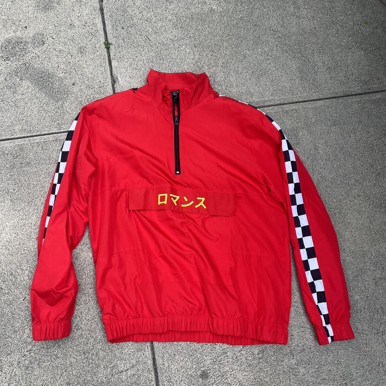 Vintage Forever 21 red racer jumper really cool... - Depop