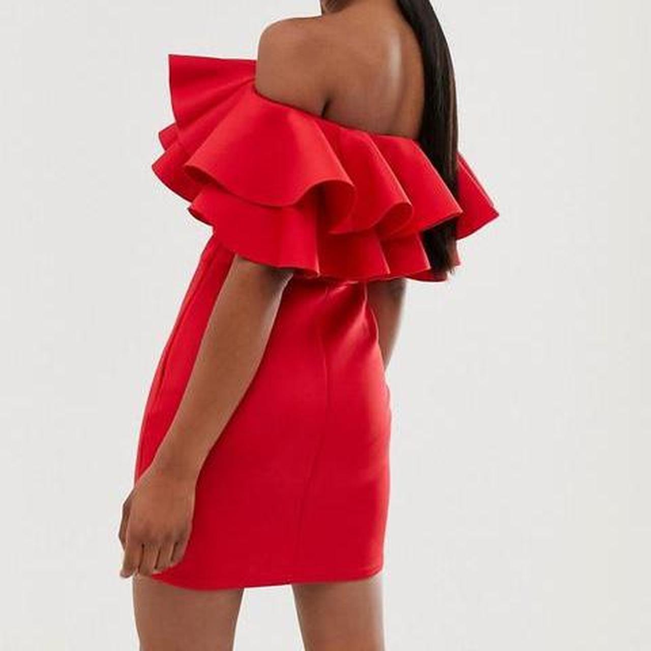 True Violet Exclusive Exaggerated Frill Bandeau Mini... - Depop