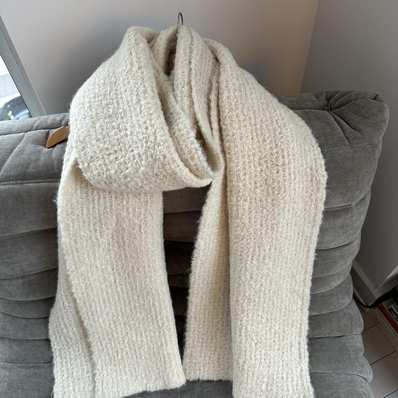 Theory Women's Cashmere Wool Oversized Scarf in Knit... - Depop