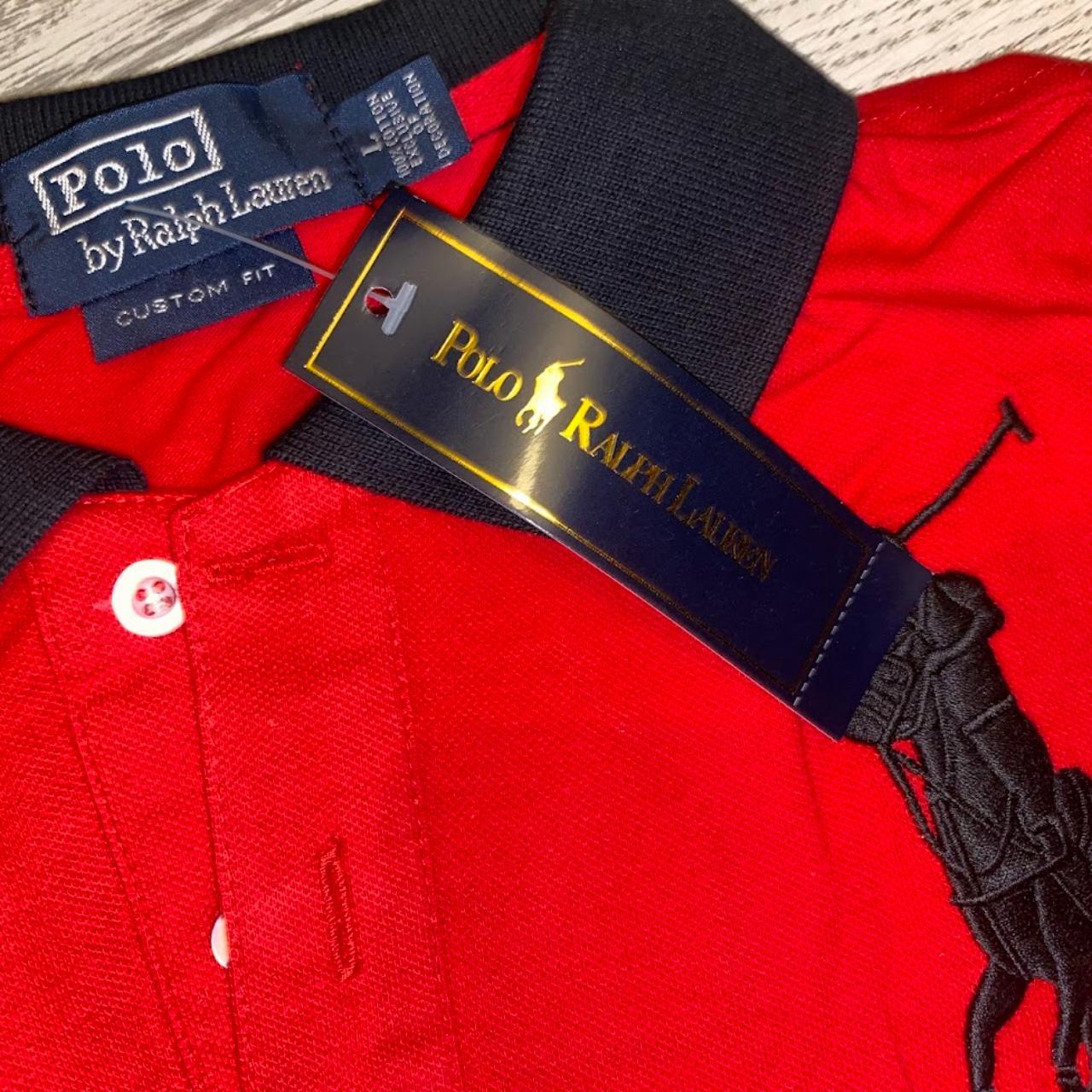 👕 Ralph Lauren Chicago Polo - Red & Black - Size... - Depop