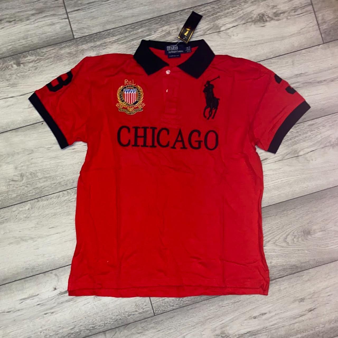 👕 Ralph Lauren Chicago Polo - Red & Black - Size... - Depop