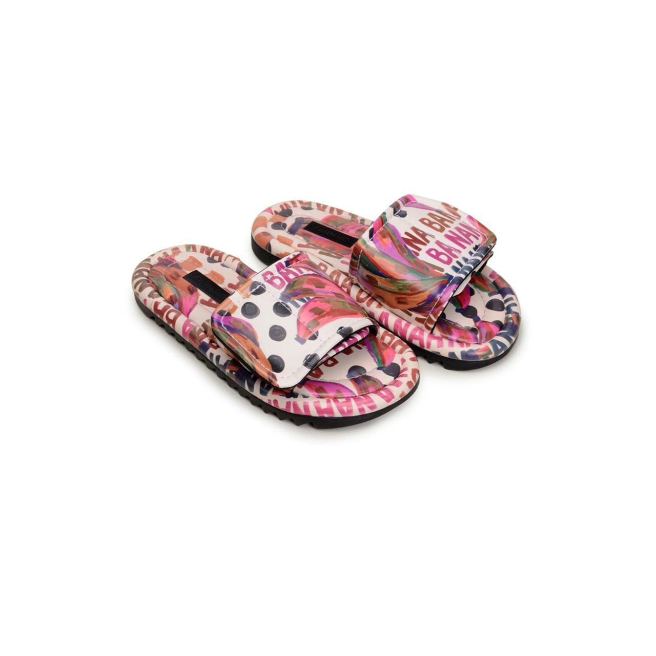 NWT Farm Rio The Bananatic Puffy Slide Sandal... - Depop