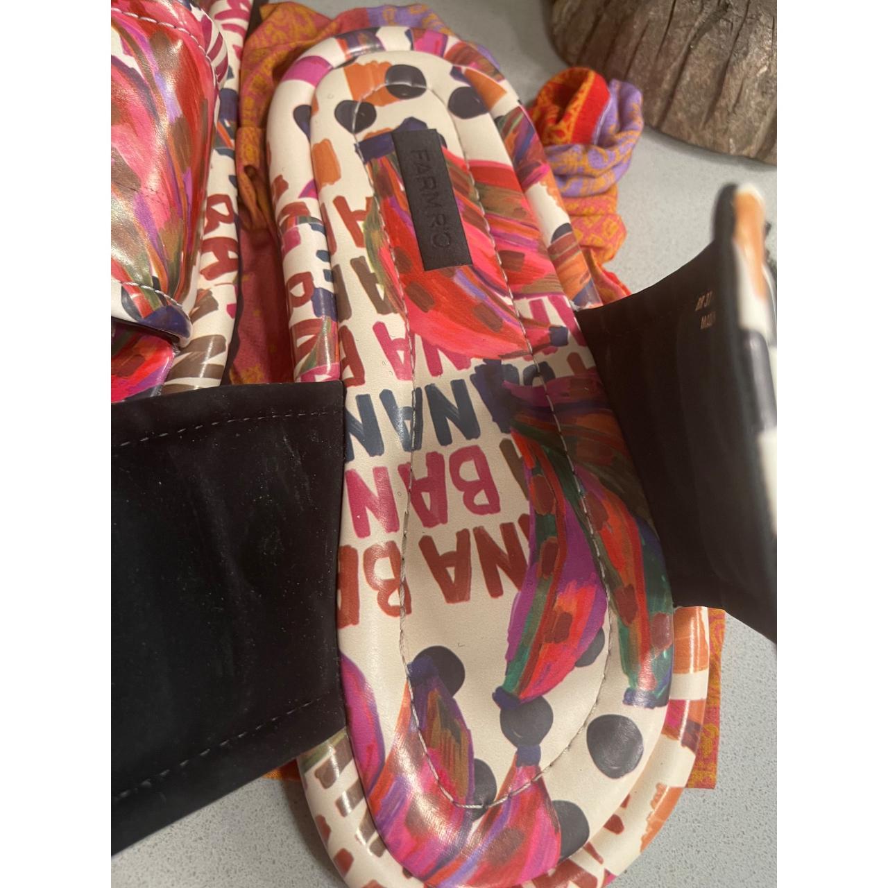 NWT Farm Rio The Bananatic Puffy Slide Sandal... - Depop