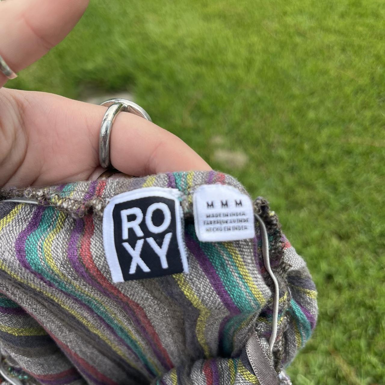 Early 2000’s Roxy Maxi Dress With Stripe Pattern... - Depop