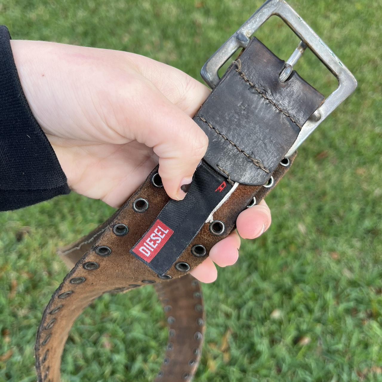 Vintage Diesel Leather Belt Made In Italy Fits Sizes... - Depop