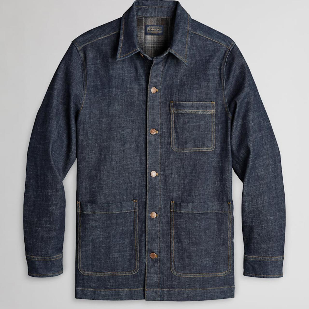 Pendleton Denim Chore Jacket NWT Never Worn Size Large - Depop