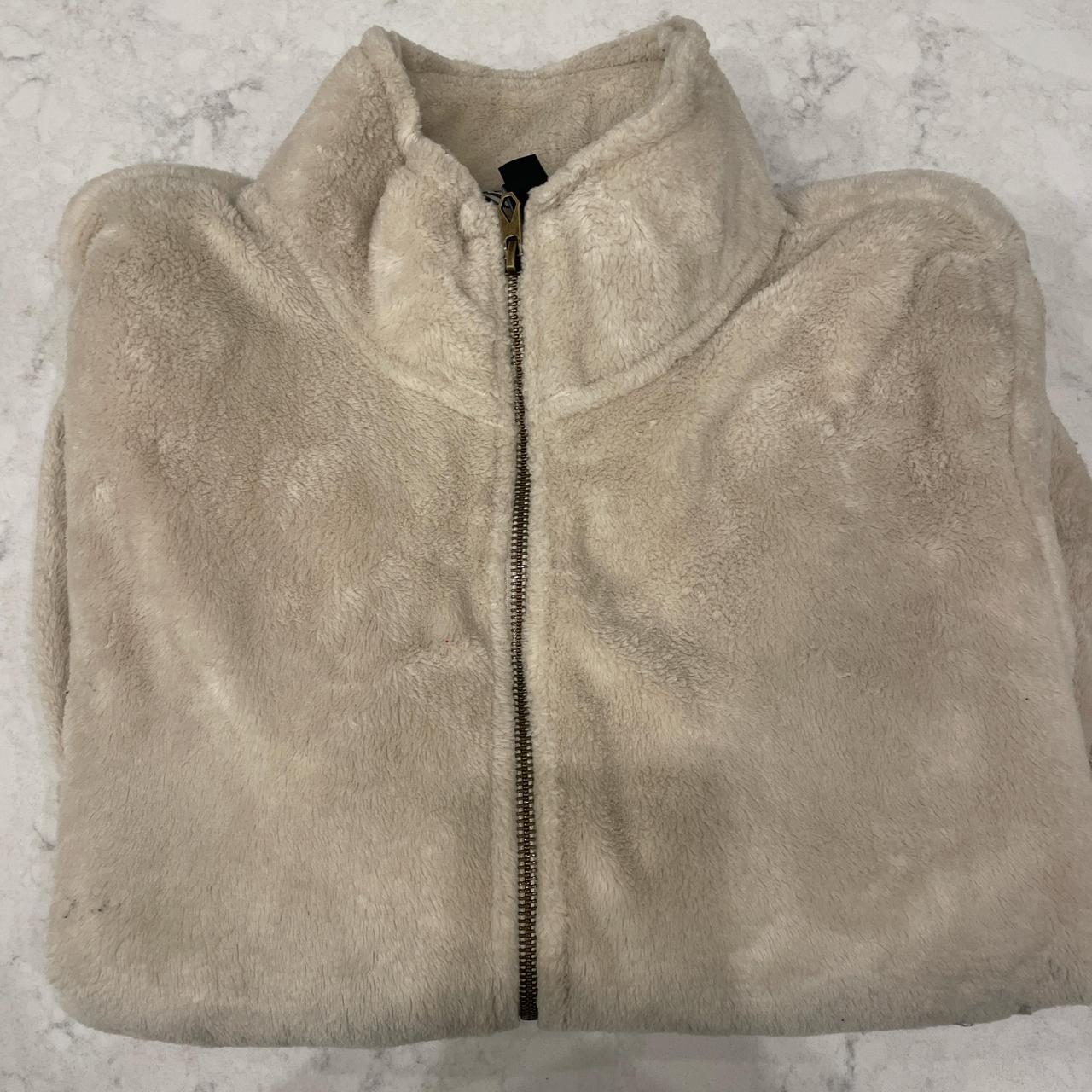 Volcom full zip fleece/furry jacket #volcom... - Depop