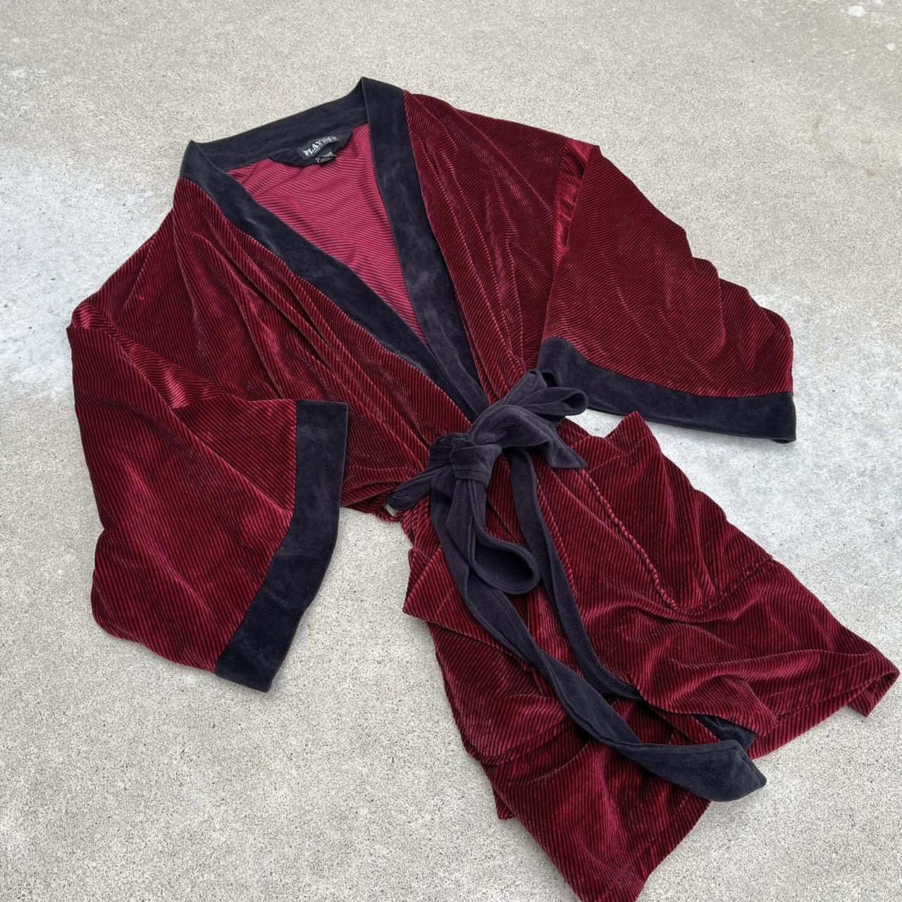 VTG Playboy Costume Collection Red Velvet Robe Sz... - Depop