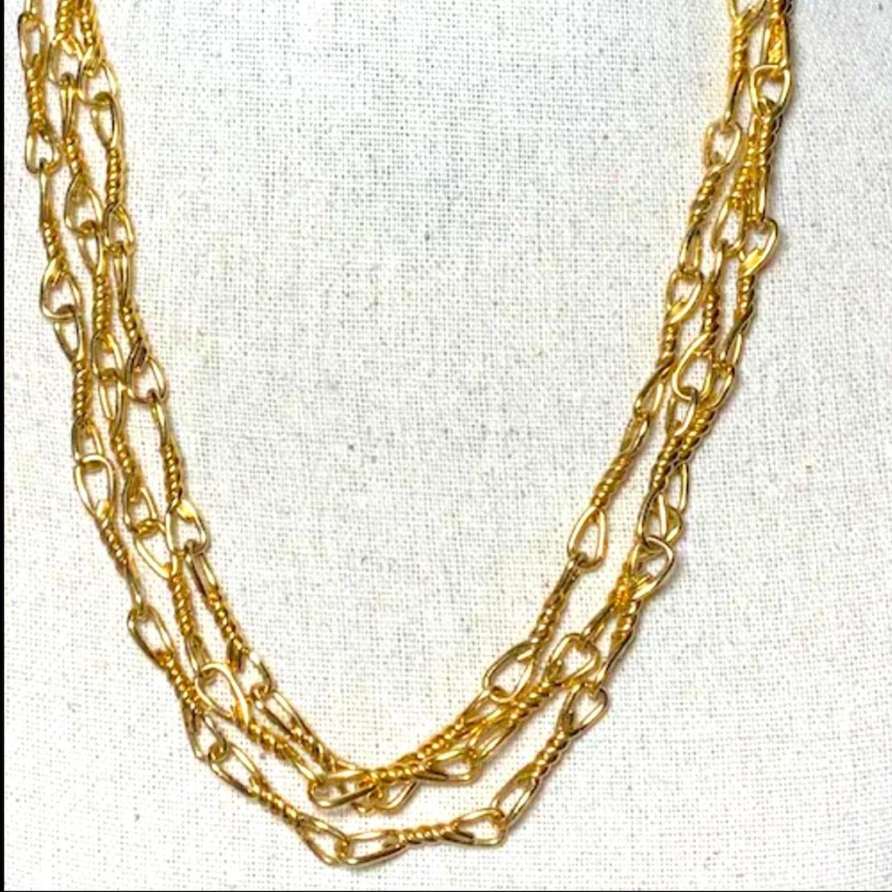 Monet Gold chain necklace with a vintage look... | Depop