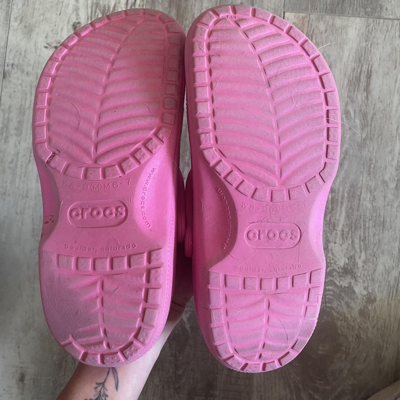 pink crocs good conditioned pink crocs these are a... - Depop