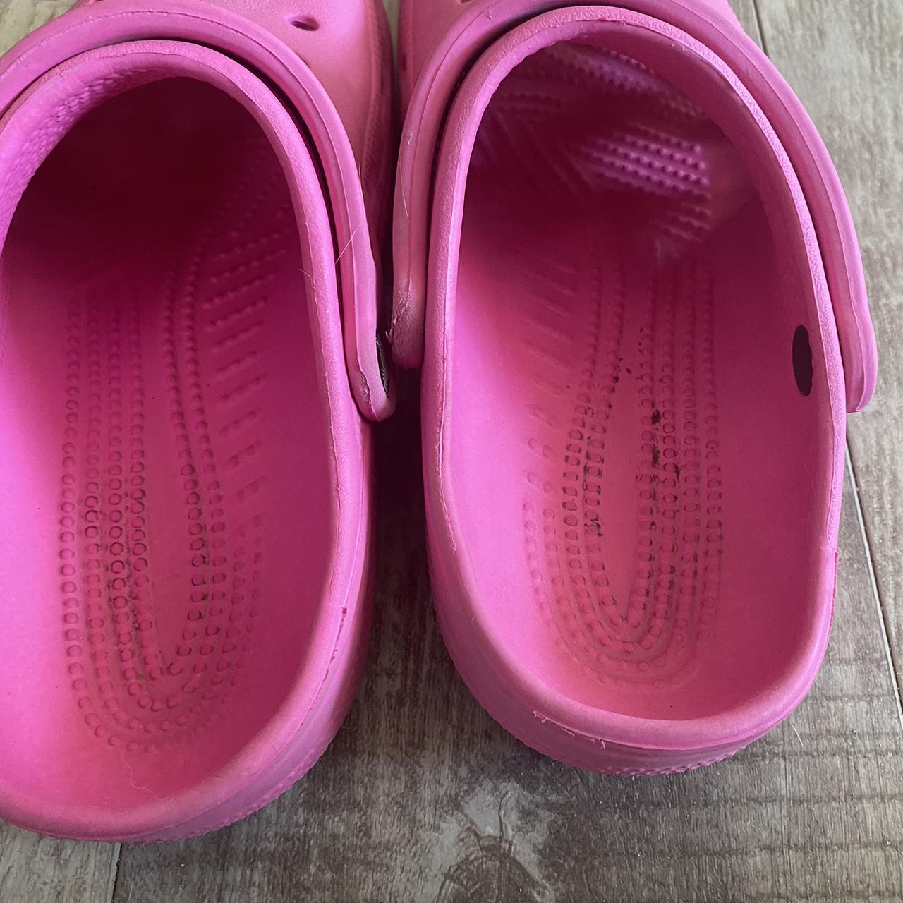 pink crocs good conditioned pink crocs these are a... - Depop
