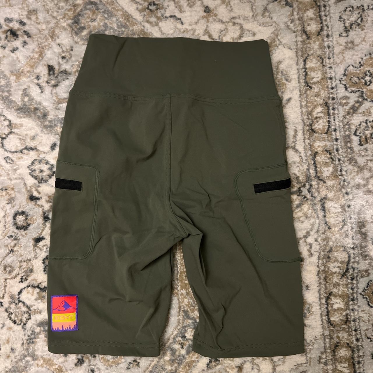 ECHT army green hiking/biking compression shorts w/... - Depop