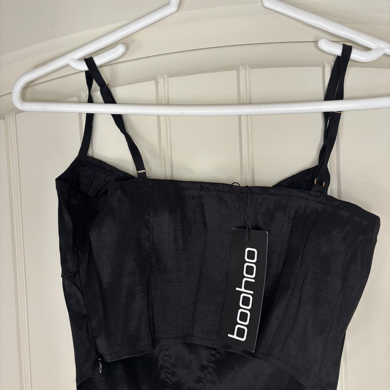 Corset top black Boohoo never used With tags... - Depop