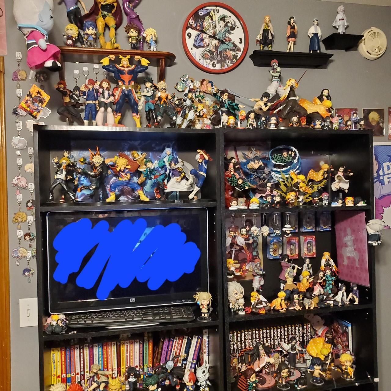 My Collection *well shelfs with MHA and Demon Slayer... - Depop