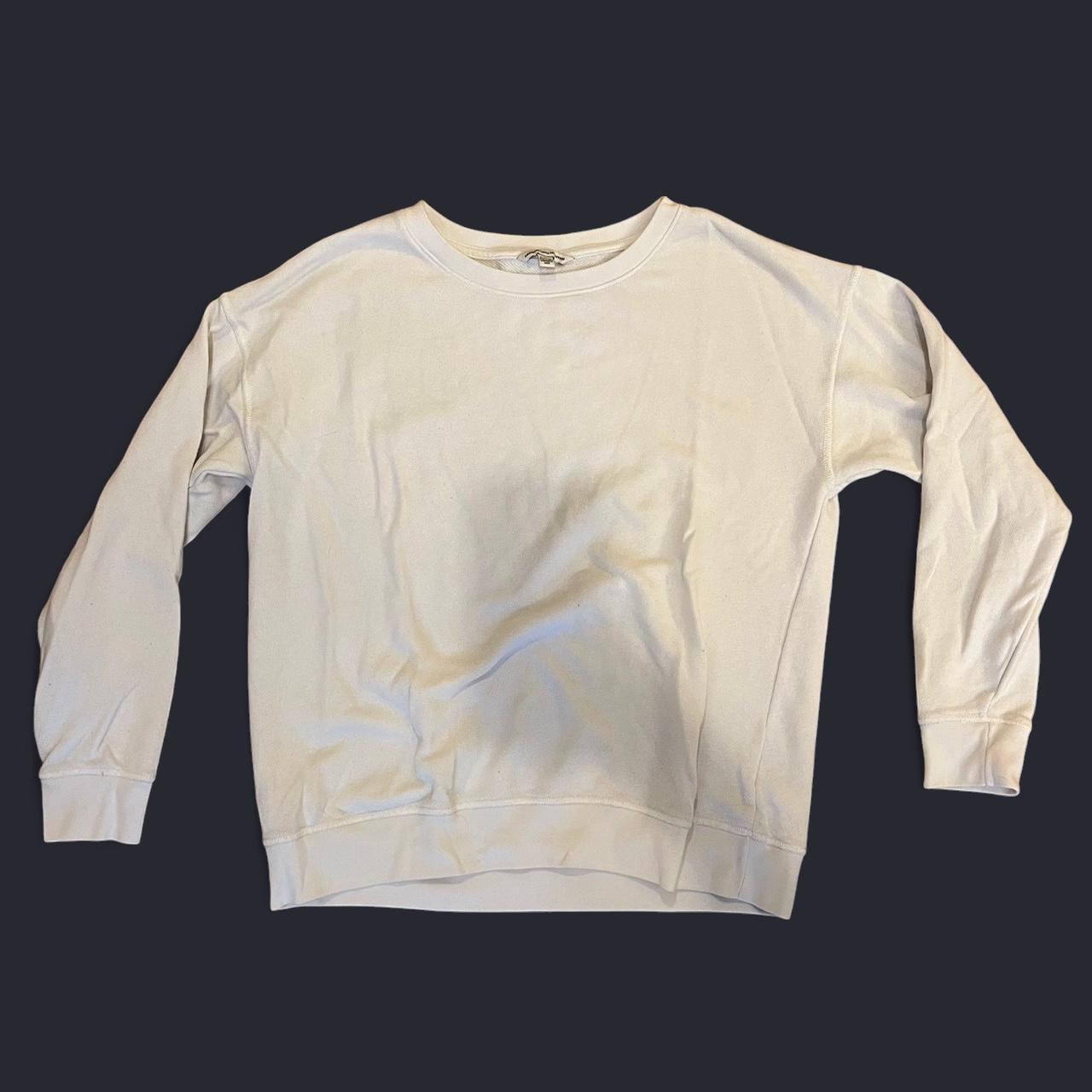 american eagle plain white light sweater extremely... | Depop