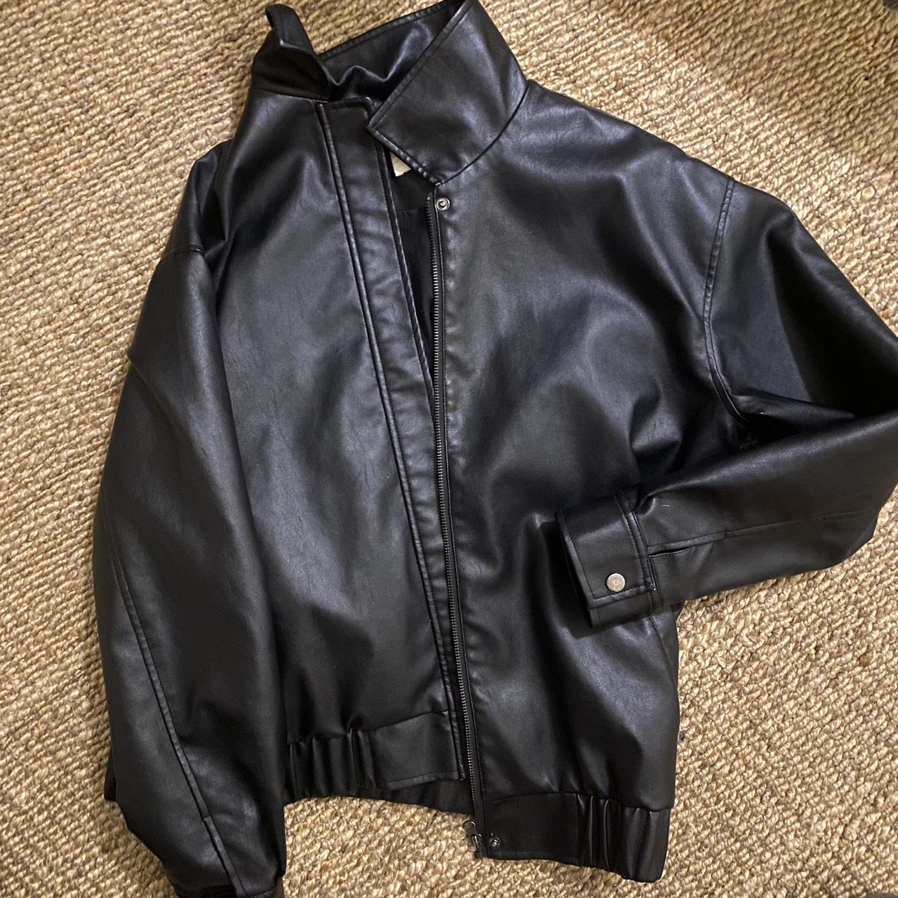 Leather jacket, has a small rip | Depop