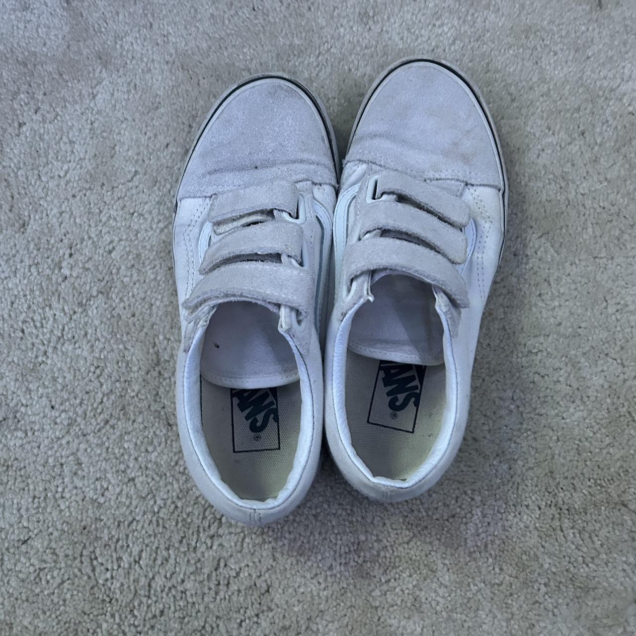 marshmallow velcro vans women’s size 6 // lightly worn - Depop