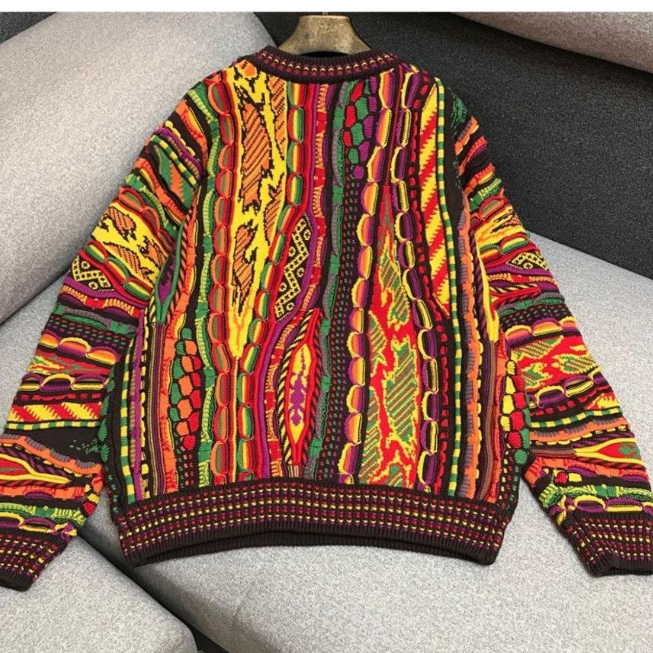 Coogi Style Sweater Large, colourful, warm and... - Depop