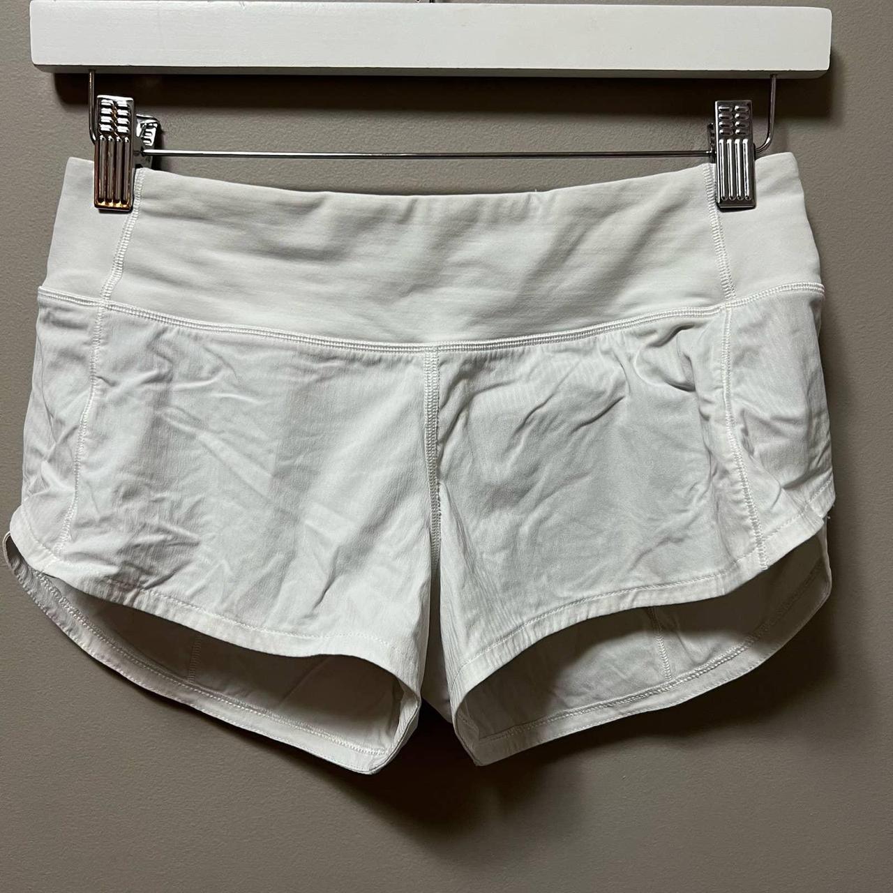 Lululemon White Speed Up Short *2.5" size 2 In good... - Depop