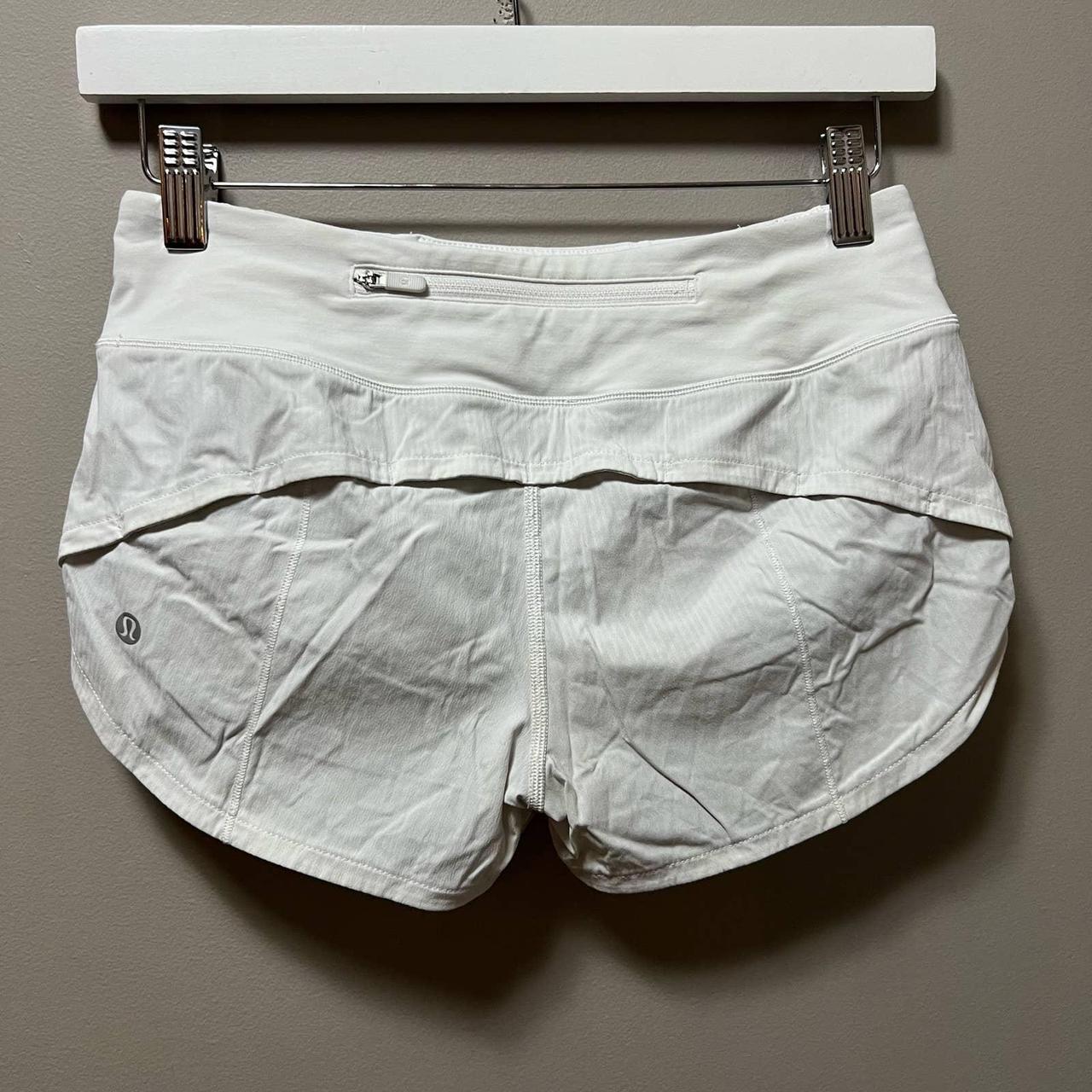 Lululemon White Speed Up Short *2.5" size 2 In good... - Depop