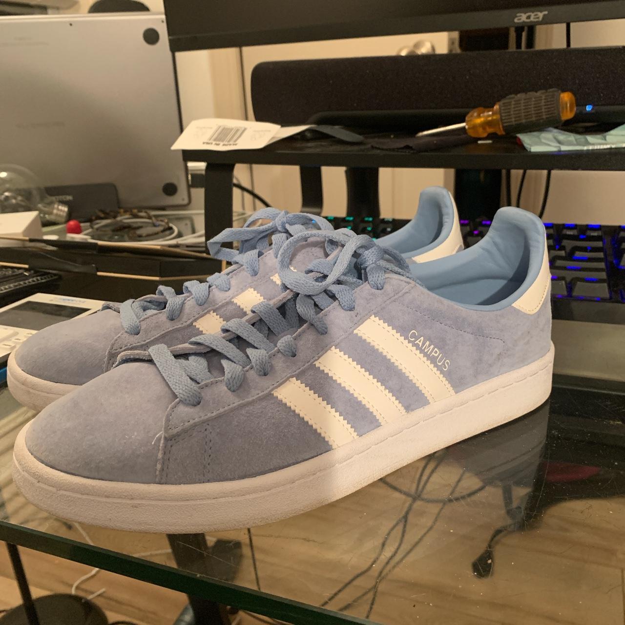 Light blue Adidas campus MENS: 9 barely worn - Depop