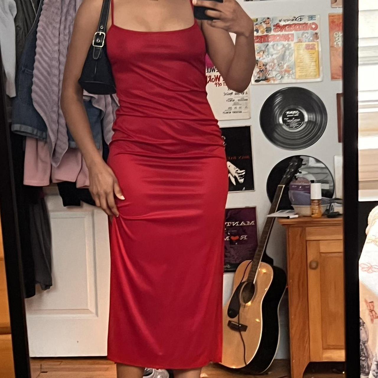 Vintage 90s deep cherry red dress 🍒🧸 - Depop