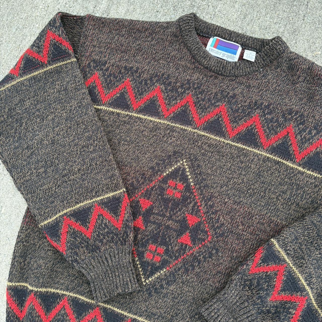Vintage 80’s knit sweater by Sweater Graphix No... | Depop