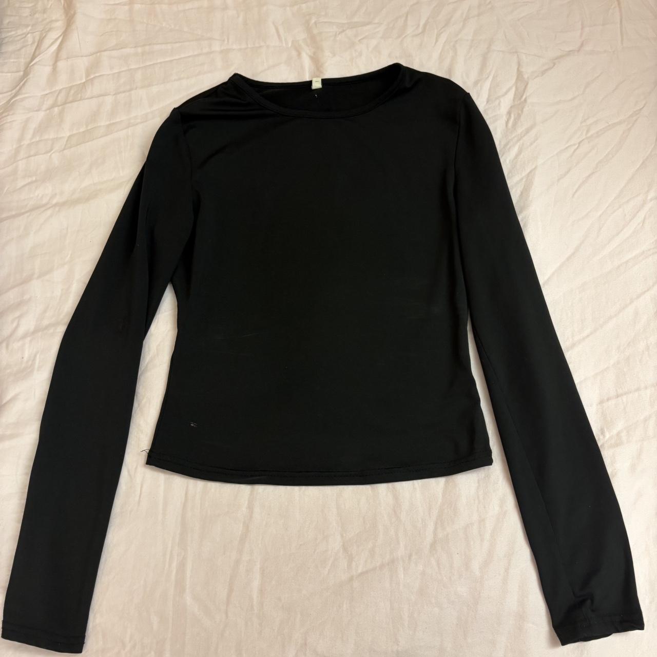 Black long sleeve top #longsleeve #skimsdupe #black... | Depop