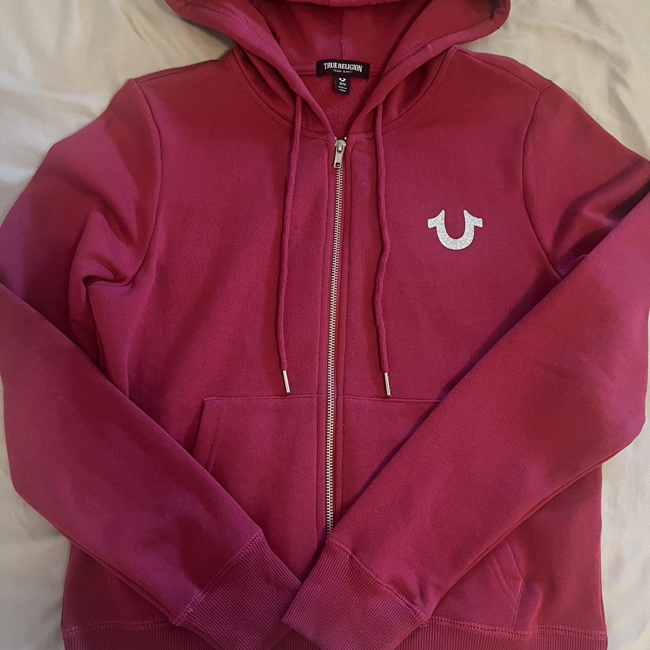unworn brand new dark pink true religion zip up... - Depop