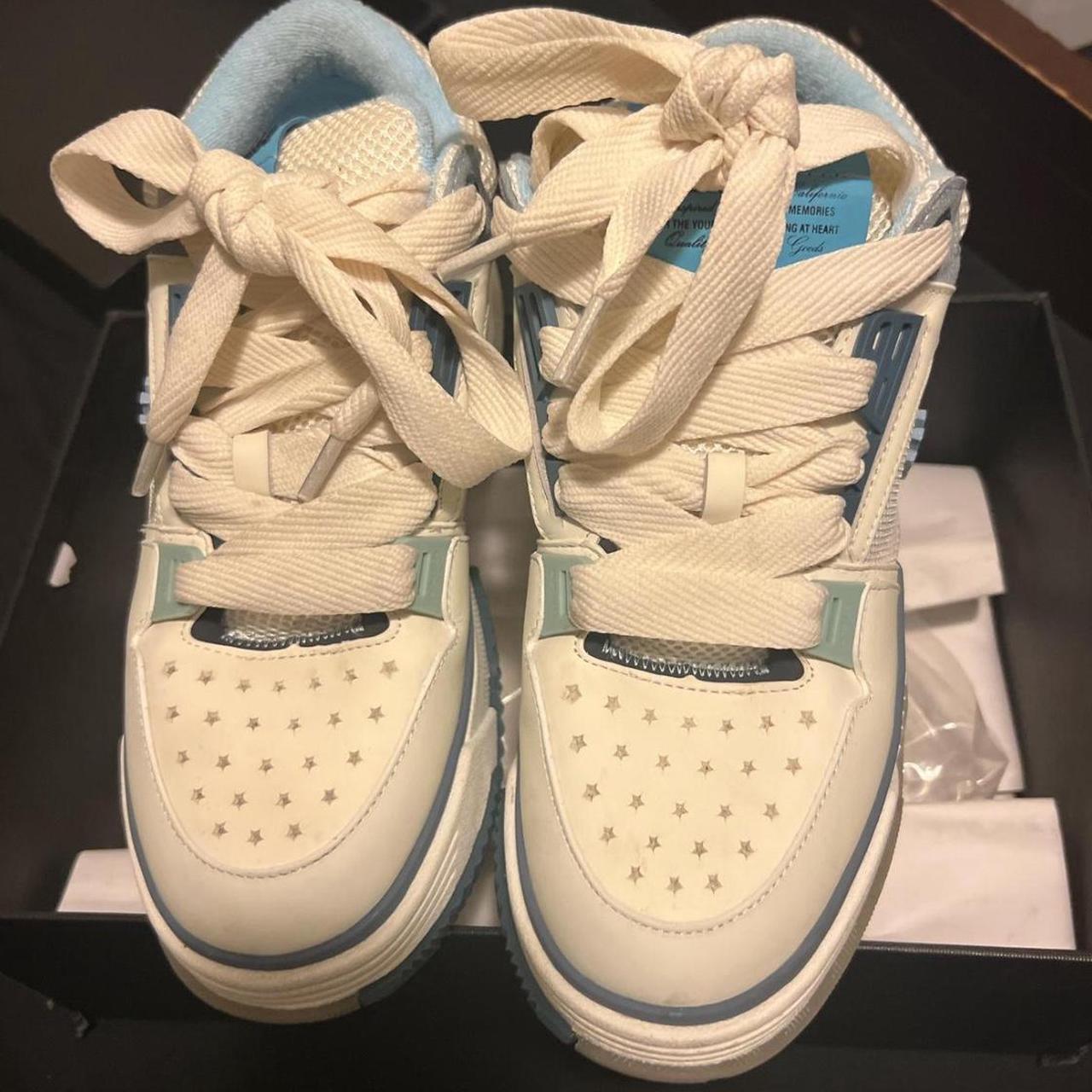 White and blue amiris Worn a couple of times ion... | Depop