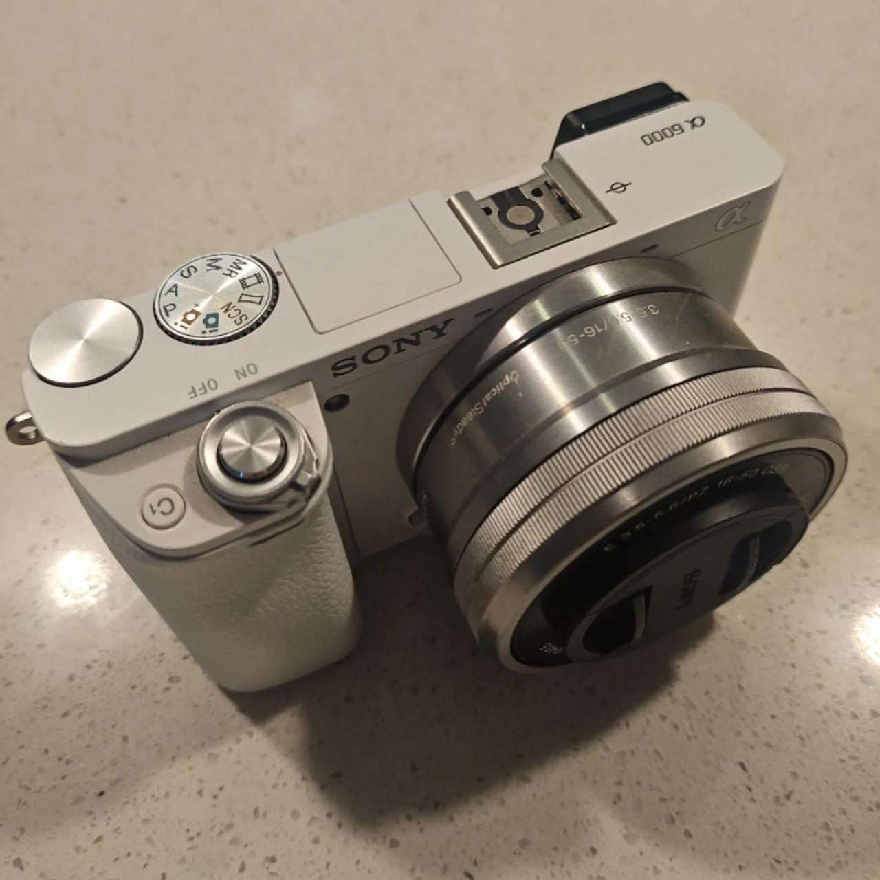 Sony White a6000 Mirrorless Digital Camera Gently... - Depop