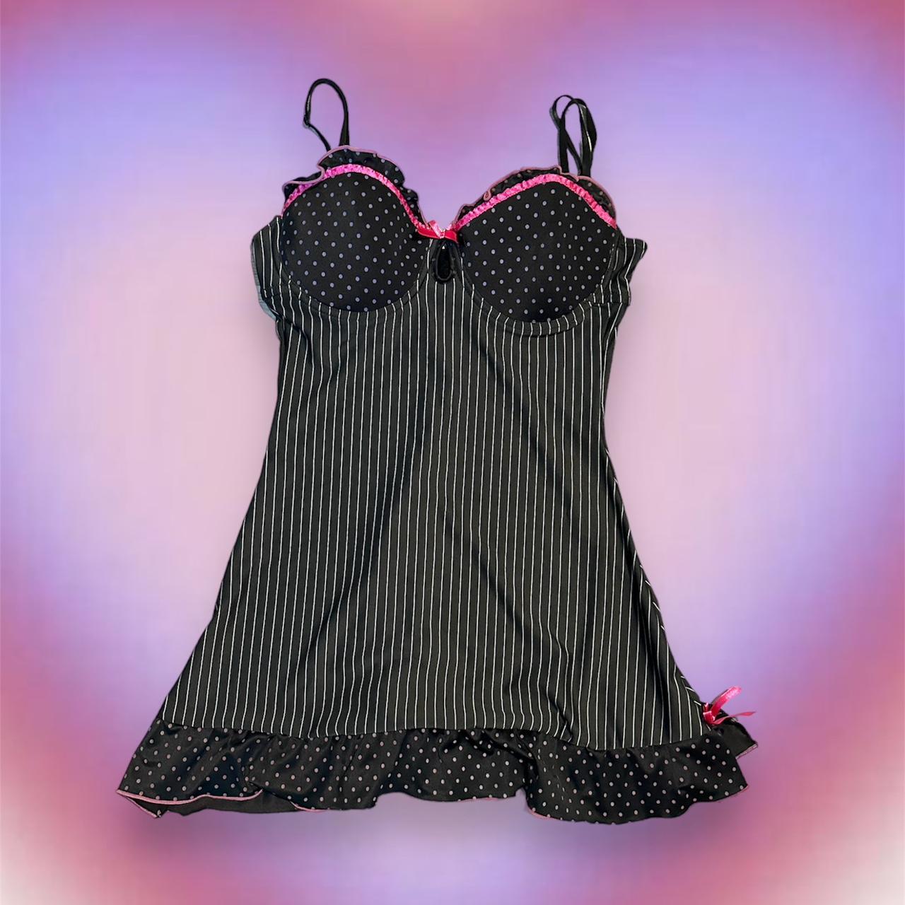 Black and hot pink NATIVE INTIMATES y2k lingerie... - Depop