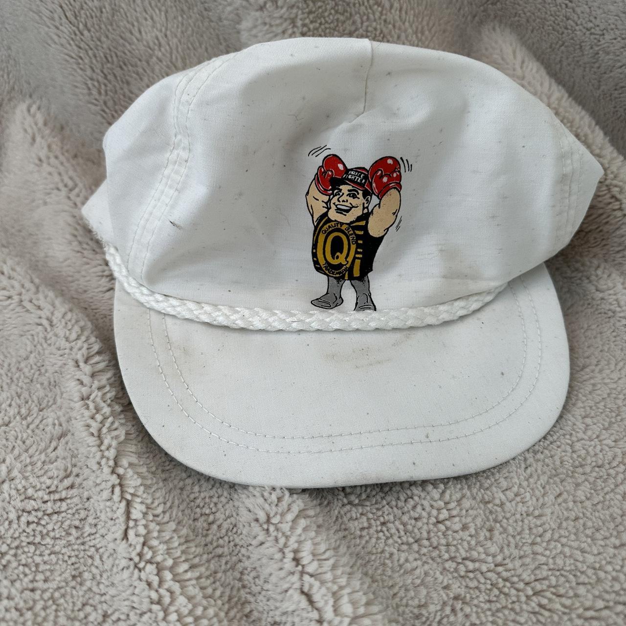 80s Quality Blend Boxer Logo Snap Back Retro Hat.... - Depop