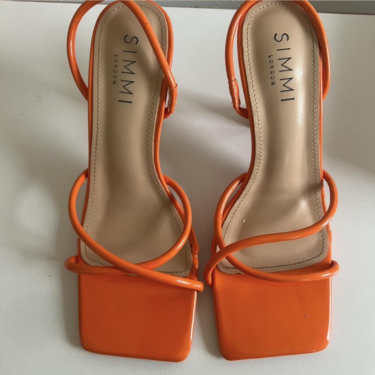 SIMMI Orange patent mules - Size 3 RRP £35... - Depop