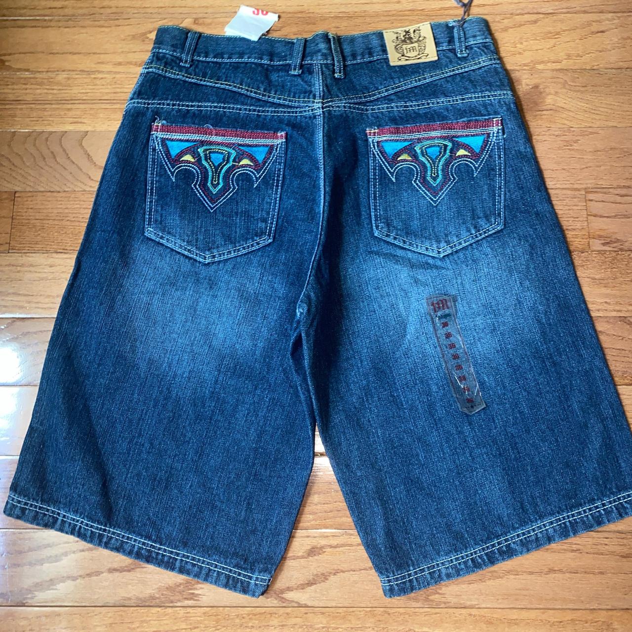 CRAZY y2k baggy jorts affliction skater grunge emo... - Depop