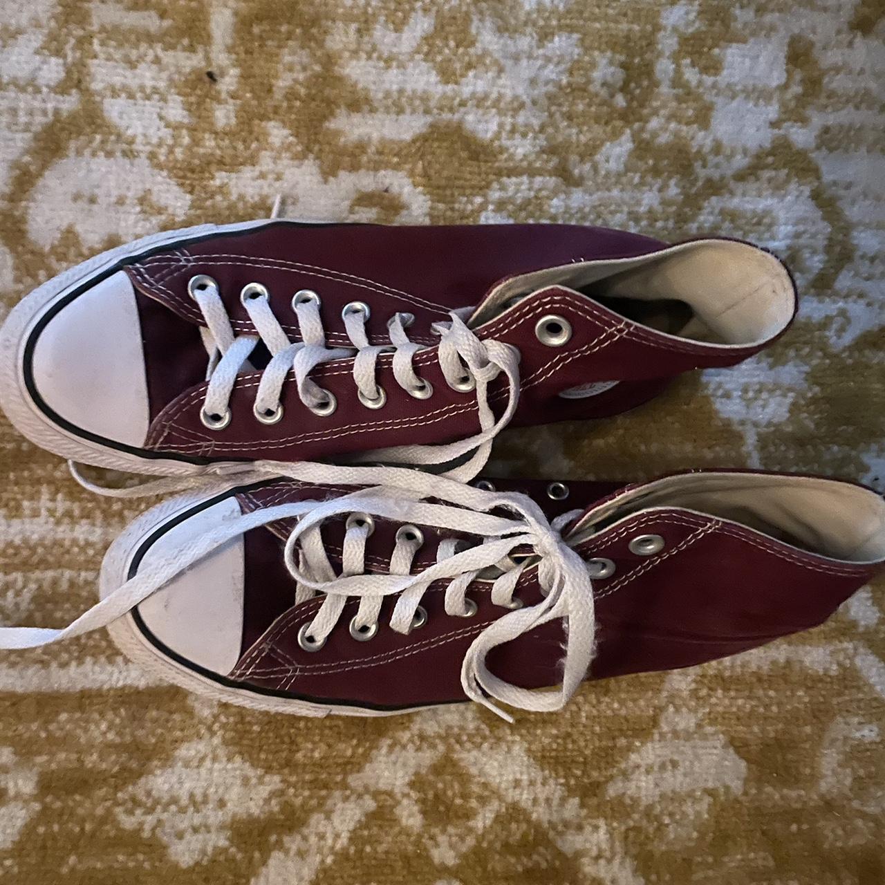 High top maroon chuck converse - Depop