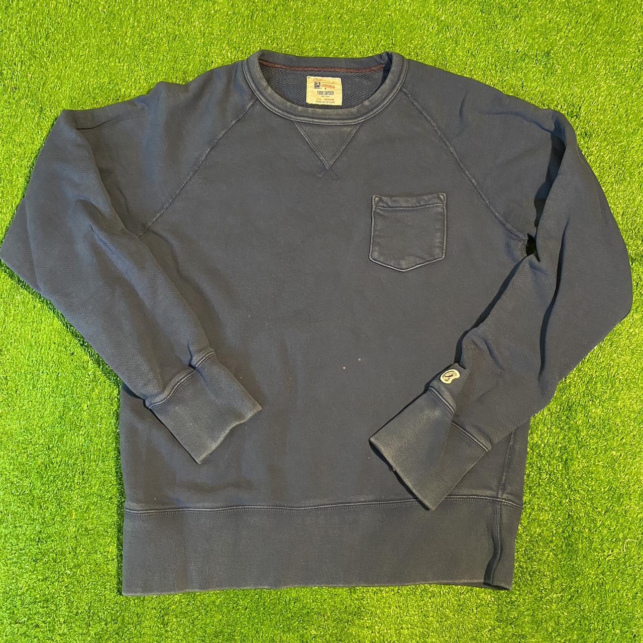 Todd Snyder x Champion Sweatshirt Medium Navy Blue... - Depop