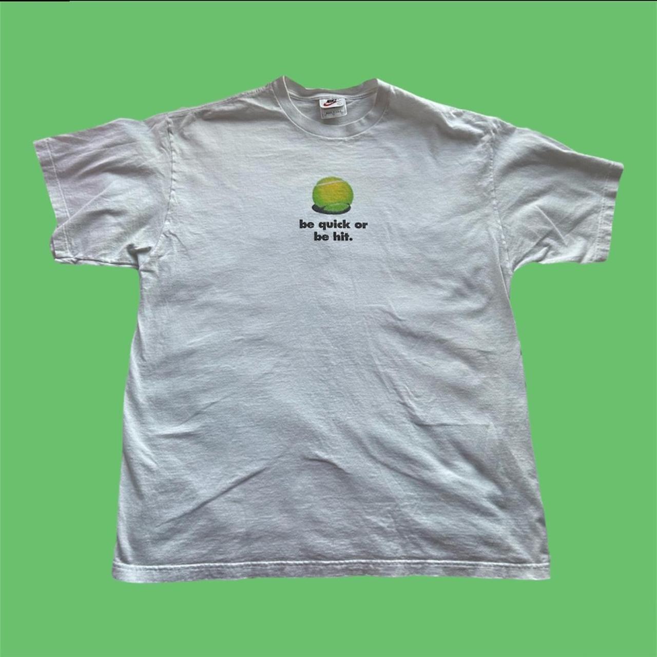 “Be Quick Or Be Hit” 90’s Nike Tennis Tee Shirt... - Depop