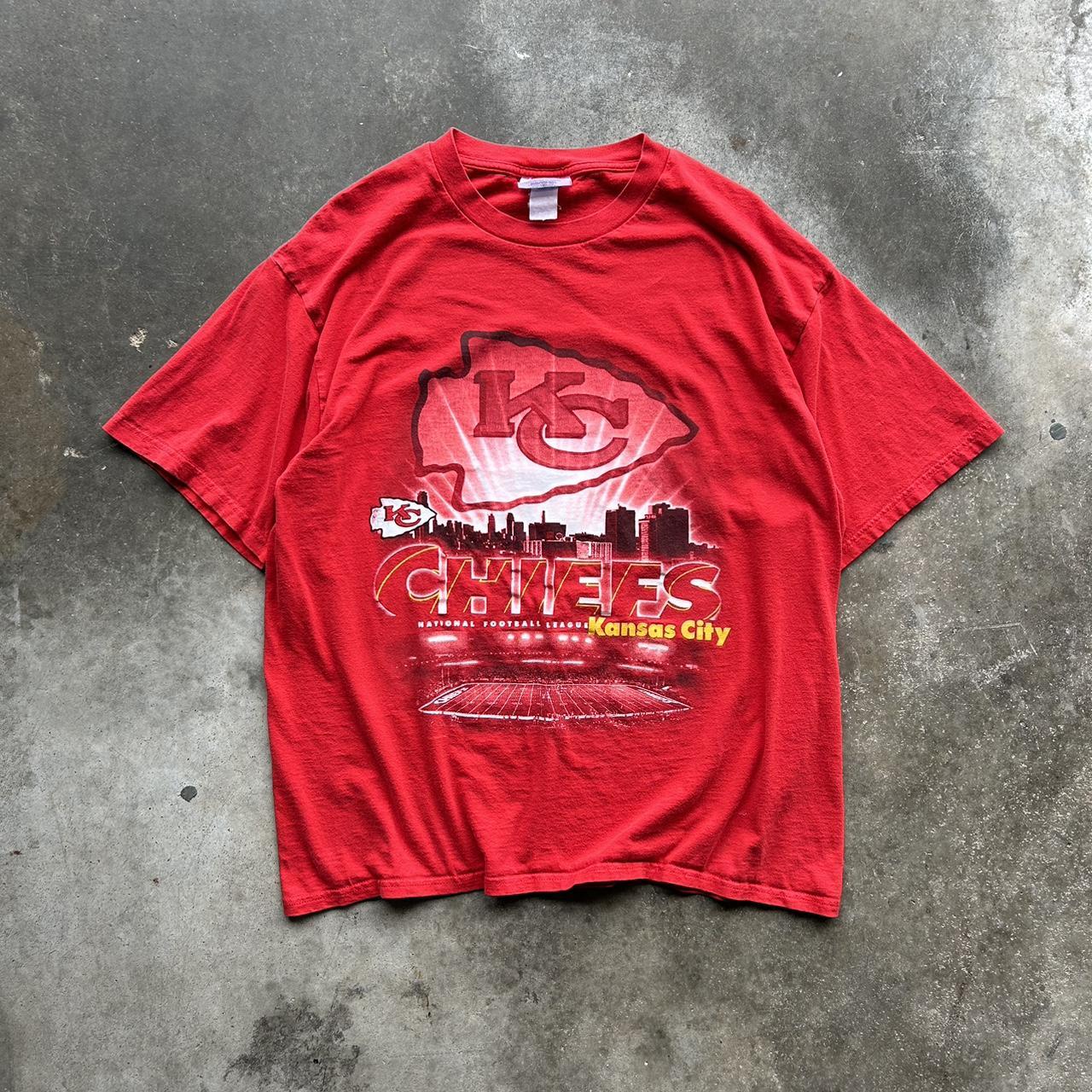 90s Kansas City Chiefs Vintage NFL Tee This item is... - Depop