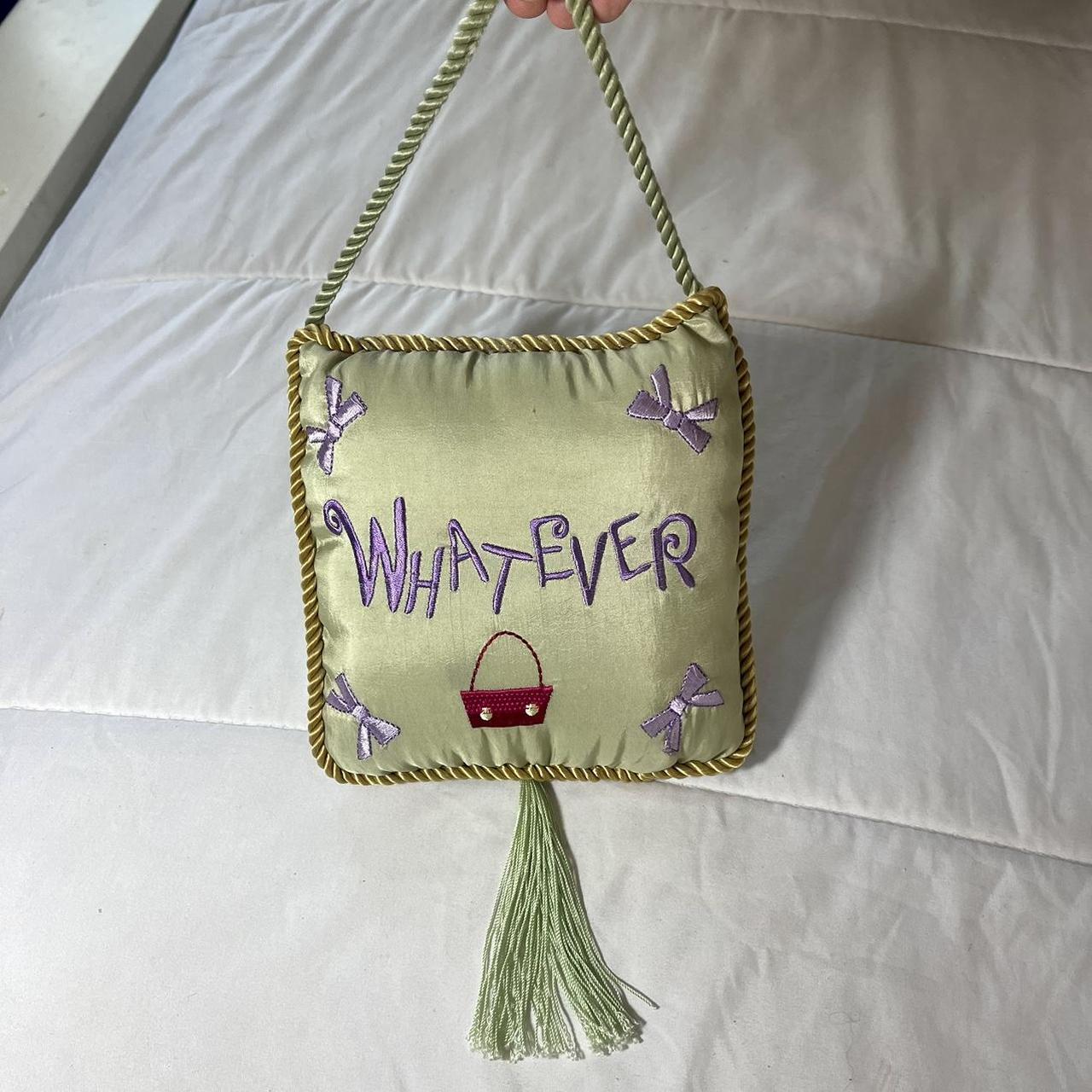 Vintage Y2K Green “ Whatever ” Hanging Pillow!... - Depop