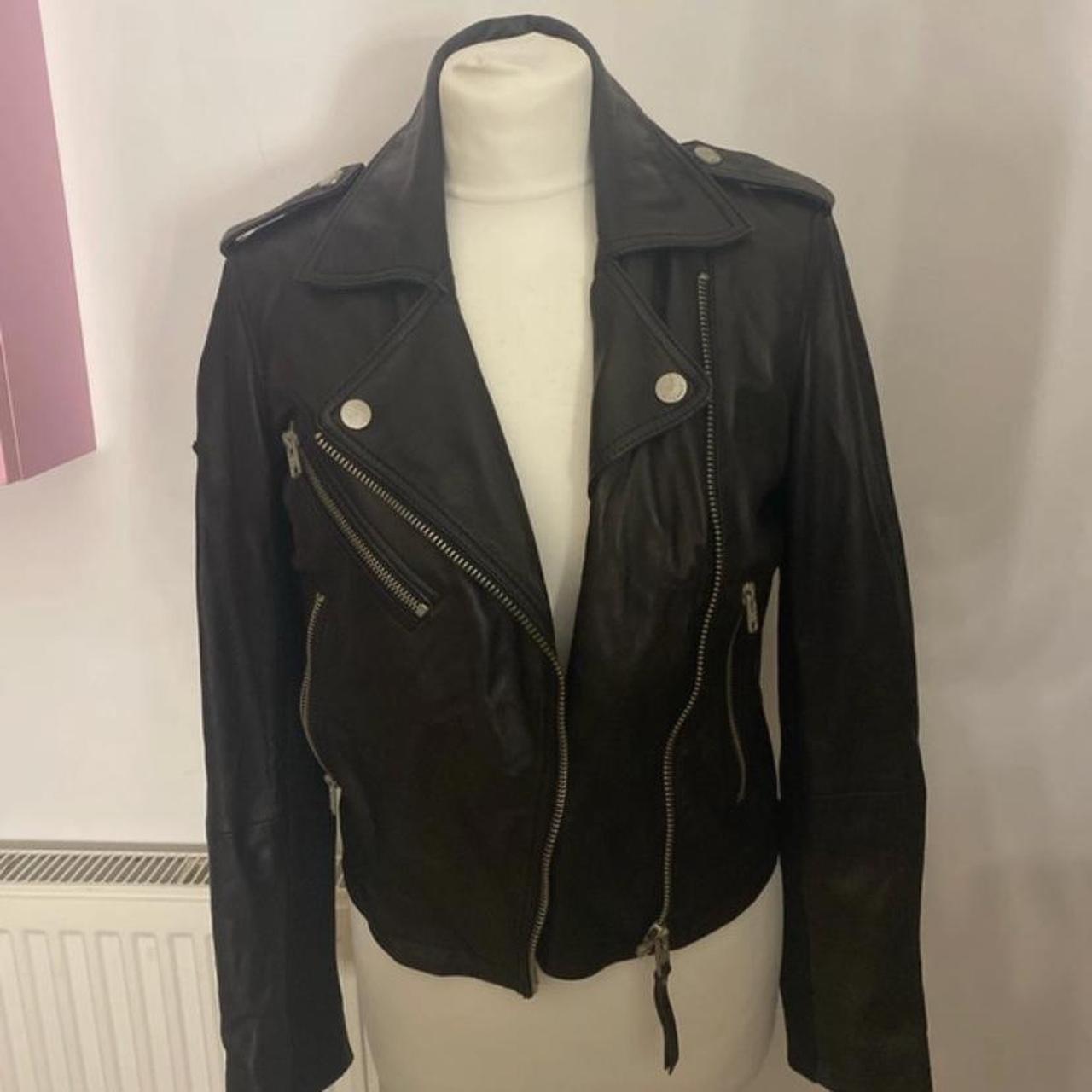 superdrug real leather jacket - Depop