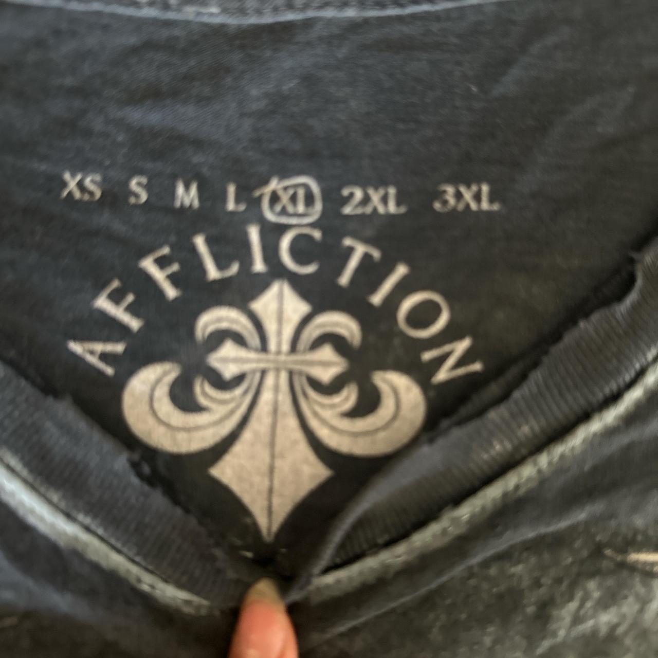 vintage affliction cross design on back, super cute... - Depop