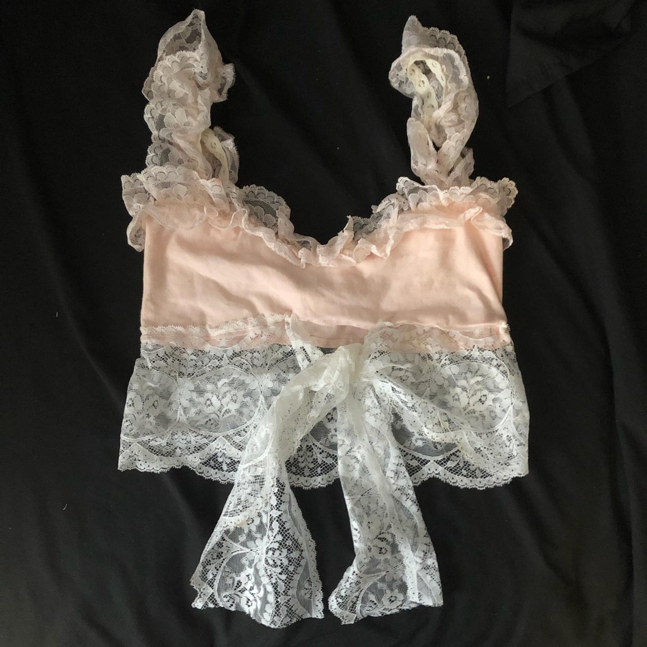 Handmade Lace Top🦢 No size, but would recommend for... - Depop