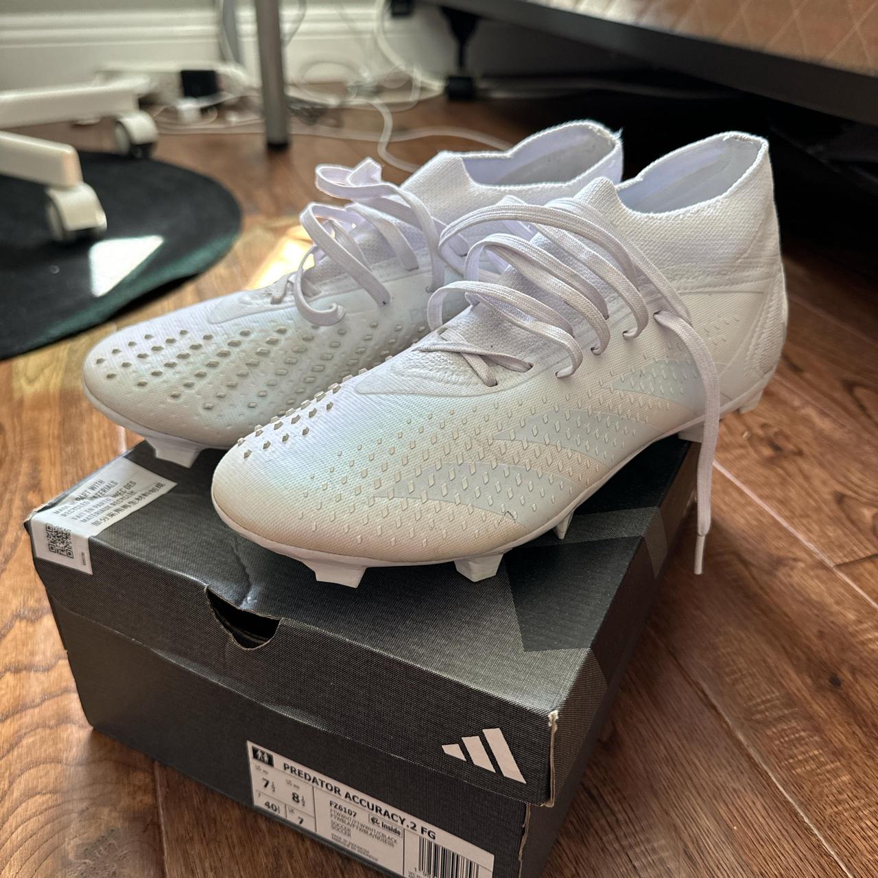 White Adidas Predators- New Soccer cleats. Men’s... - Depop