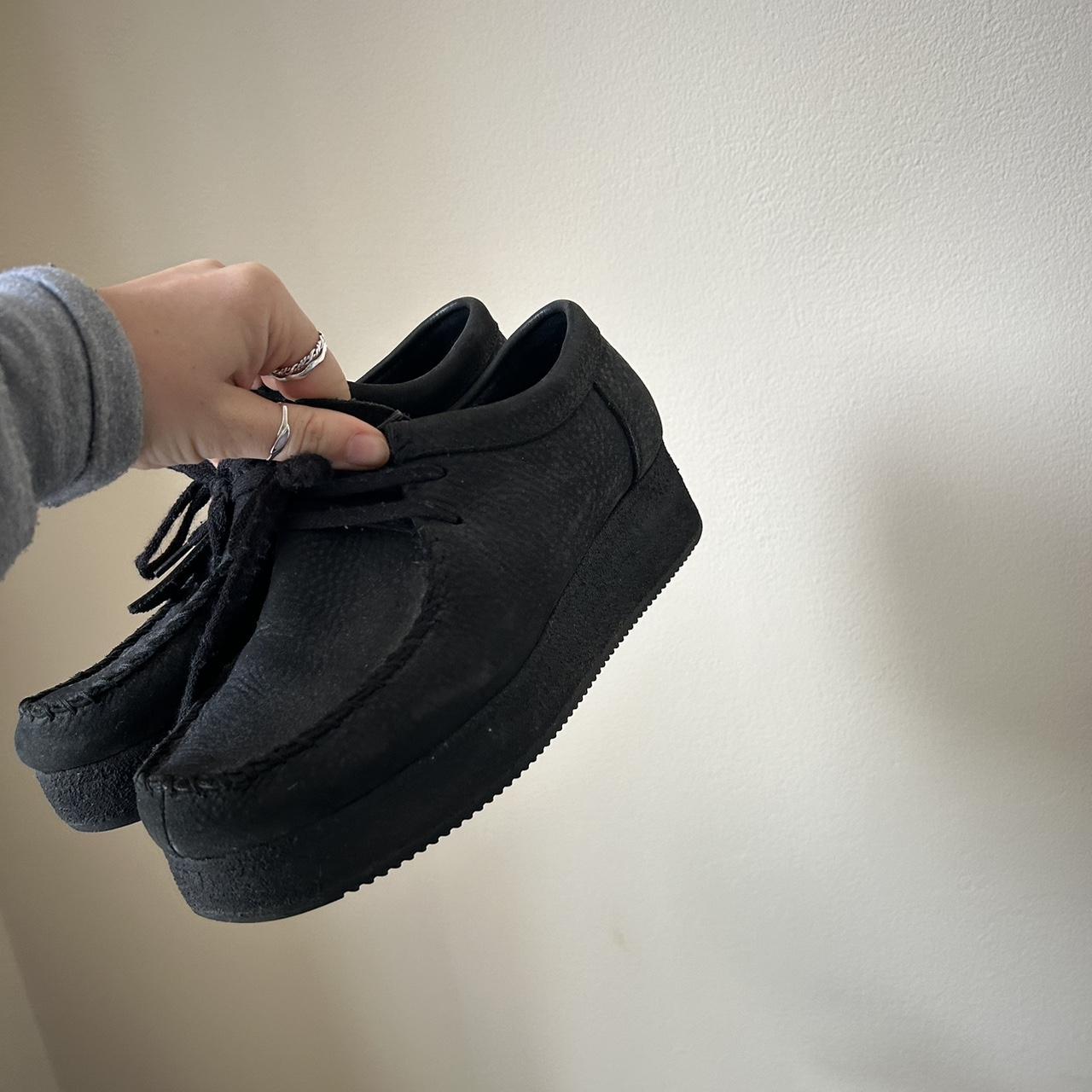 Black suede Clarks originals platform wallabees,... - Depop Black suede Clarks originals platform wallabees,... - Depop