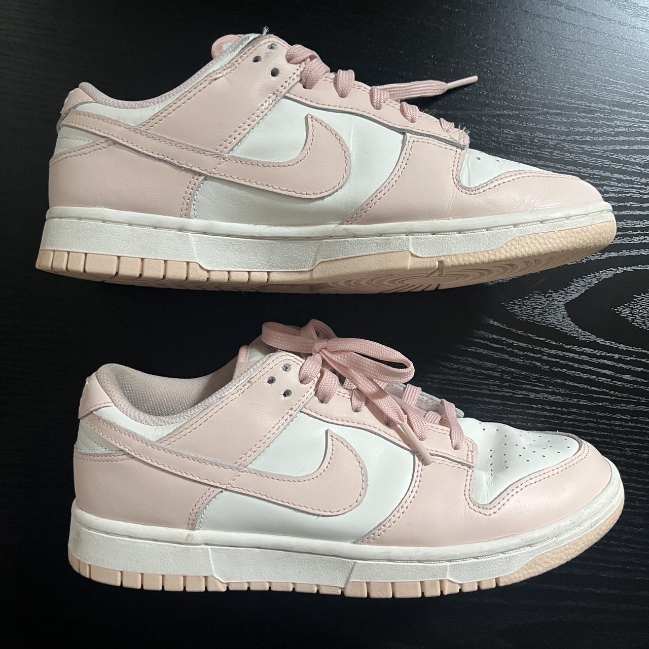 Nike Pink/Orange Pearl Dunks slight creasing and... - Depop