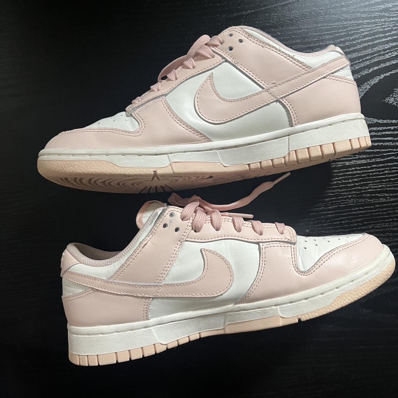 Nike Pink/Orange Pearl Dunks slight creasing and... - Depop